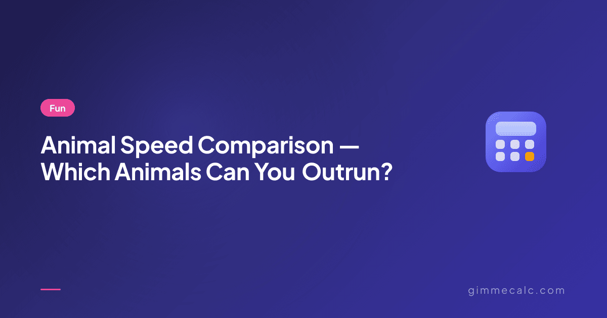 Animal Speed Comparison — Which Animals Can You Outrun?