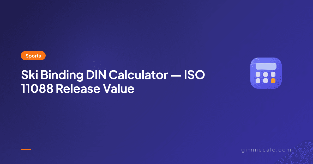 Ski Binding DIN Calculator — ISO 11088 Release Value